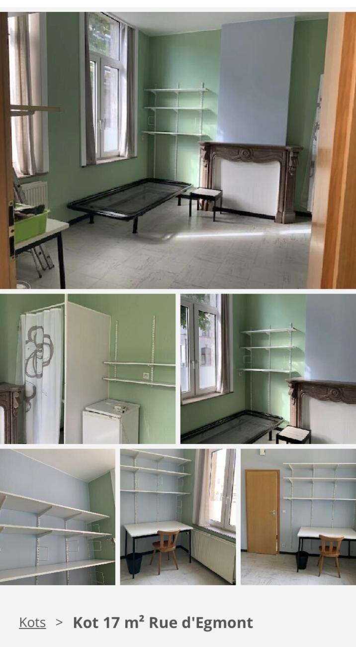 Kot 17 m² Rue d'Egmont à Mons